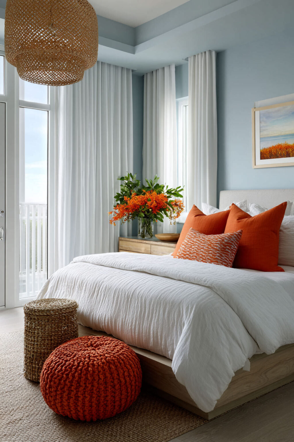 16 Sky Blue & Orange Bedrooms That Encourage Calm Play - Velvet Dawns