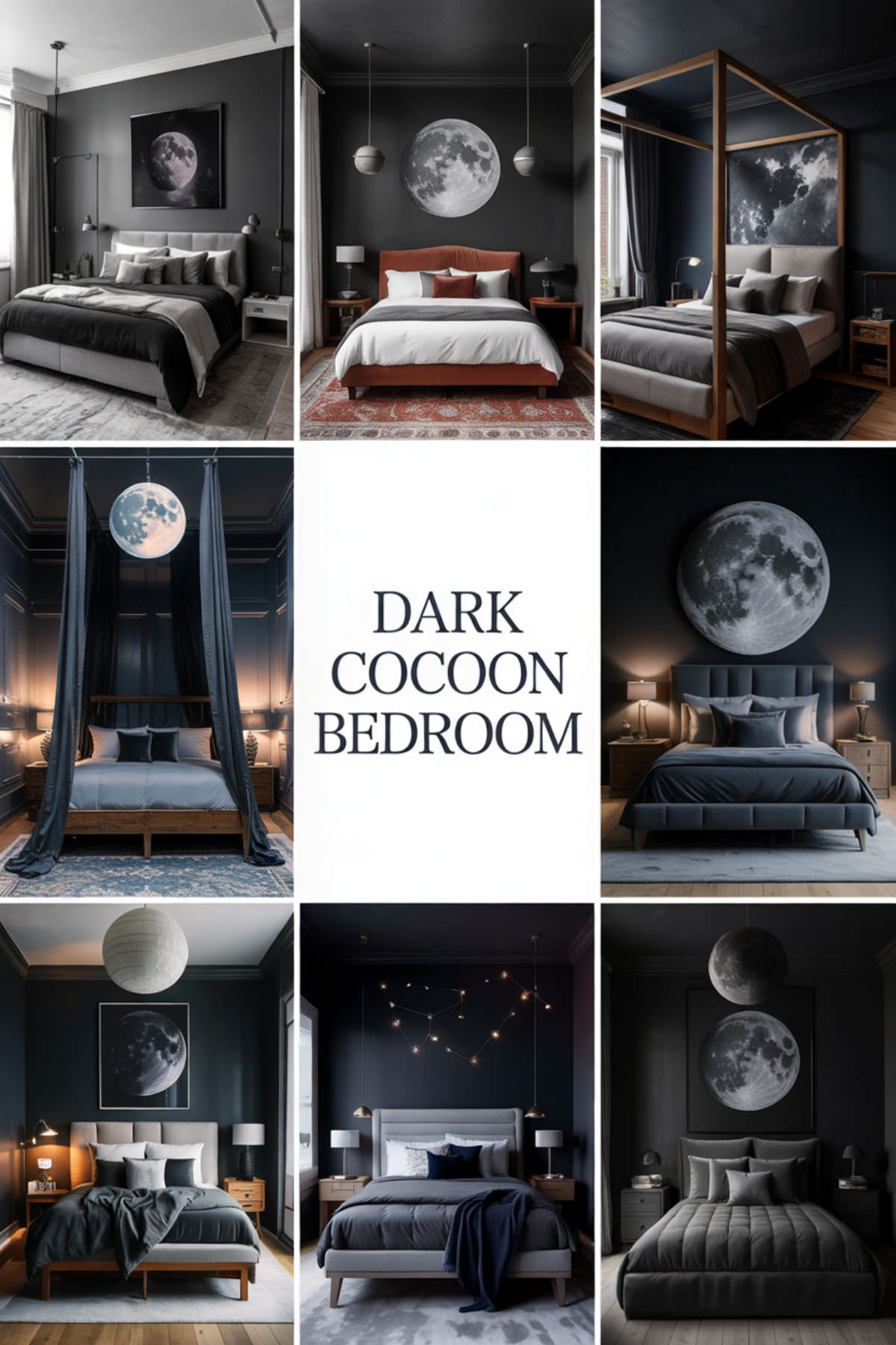 16 Dark Moon Aesthetic Bedrooms Ideas for Deep Sleep and Midnight ...