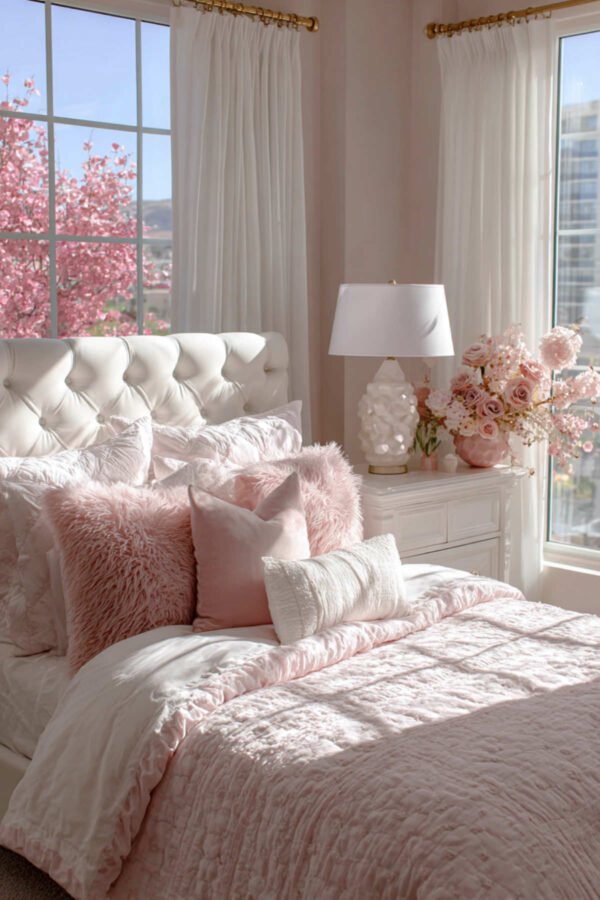 18 White Pink Bedroom Ideas for Fans of the Pink Aesthetic & Soft ...