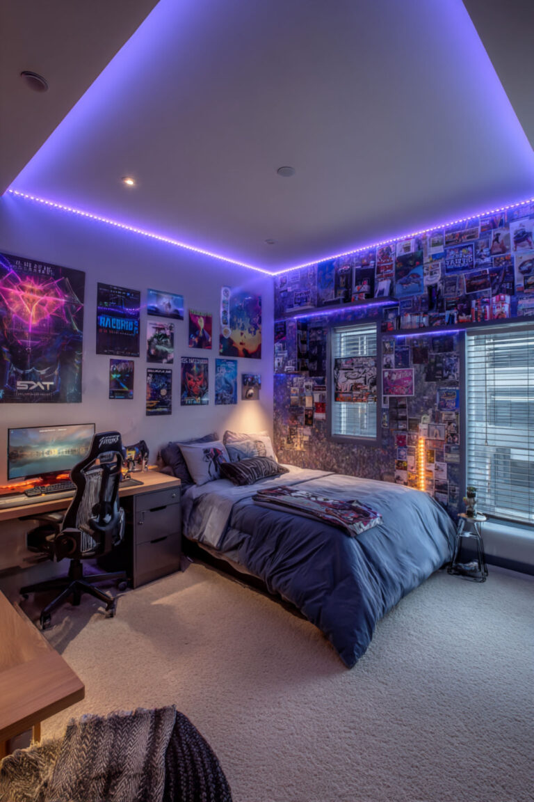 16 Cool LED Light Ideas to Upgrade a Teen Boy's Bedroom - Velvet Dawns