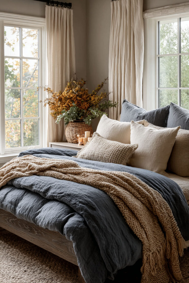 17 Blue Earthy Bedrooms That Feels Grounded and Serene - Velvet Dawns